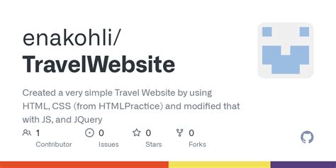 GitHub Enakohli TravelWebsite Created A Very Simple Travel Website By Using HTML CSS From