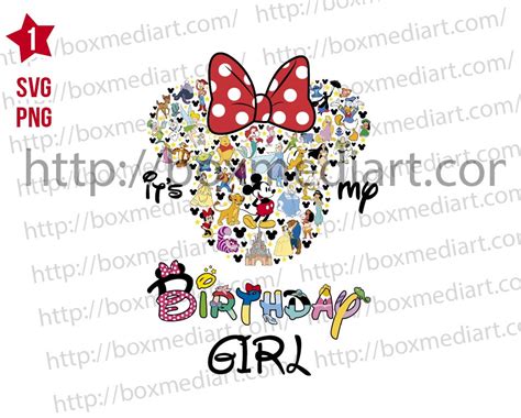 Celebrate Birthday Girl Minnie Mouse Head Svg Png Boxmediart Svg Cut