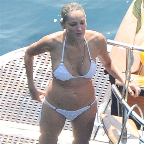 Sharon Stone Sports Sexy White Bikini At 55—see The Pic E Online Uk