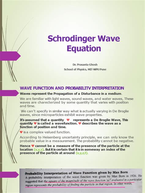Schrodinger Wave Equation Pdf Waves Schrödinger Equation