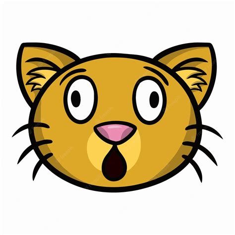 Милый мультяшный оранжевый котенок смотрит и удивляется векторной ...