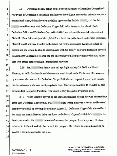 Copperfield Sex Assault Lawsuit The Smoking Gun