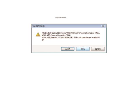 2 5 of files comes with this error in corel x6 why