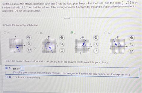 Solved Sketch an angle θ in standard position such that θ Chegg com