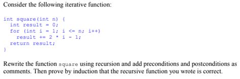Solved Consider The Following Iterative Function Int