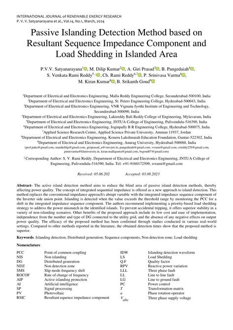 Pdf Passive Islanding Detection Method Based On Resultant Sequence