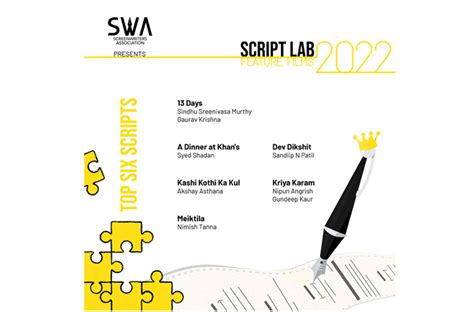 screenwriters association announces winners of script lab 2022