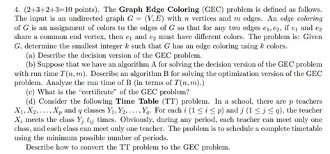 Solved 4 232310 Points The Graph Edge Coloring Gec