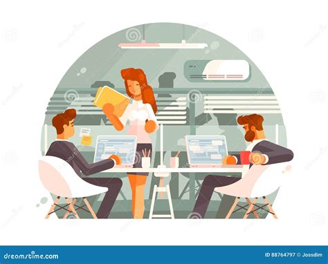 Workflow In Business Office Stock Vector Illustration Of Concept Development 88764797