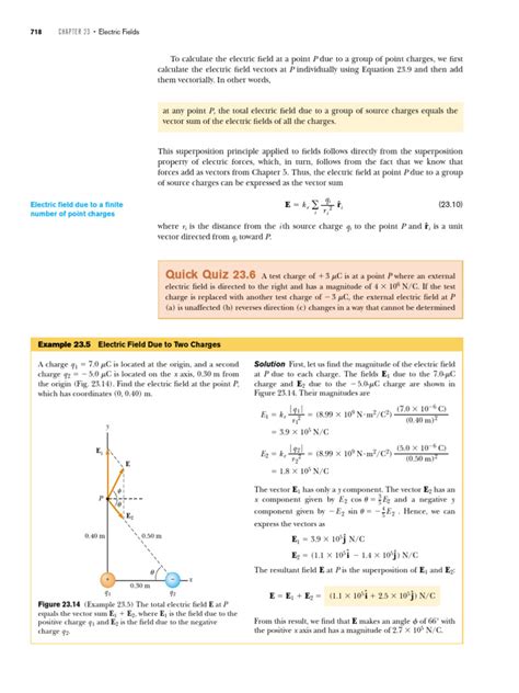 Quick Quiz 236 C H A P T E R 2 3 Electric Fields Pdf Electric