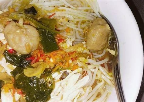 Resep Bihun Kuah Ayam Suwir Bakso Sat Set Oleh Imroah Qurotul Aini ️