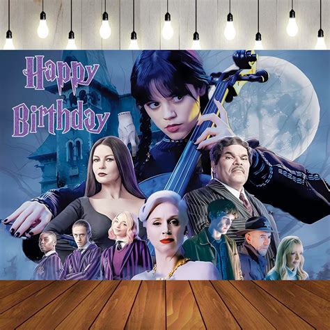 Buy Wednesday Addams Birthday Party Supplies X Ft Wednesday Addams Cartoon Happy Birthday Baby