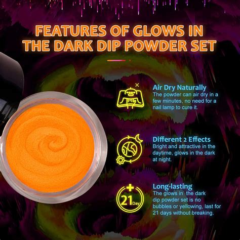 Buy Saviland Dip Powder Nail Set 12 Colors Glows In The Dark Dip Nail