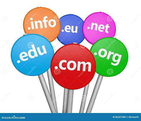 Internet Domain Names Concept Stock Illustration Illustration Of