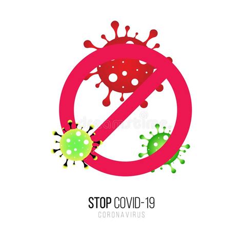 红色禁忌标志的冠状病毒图标2019 Ncov新型冠状病毒细菌 冠状病毒概念与无感染 向量例证 插画 包括有 概念 传染 176489150