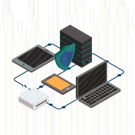Premium Vector Vector Illustration In Cloud Computing Internet Model Data Protection