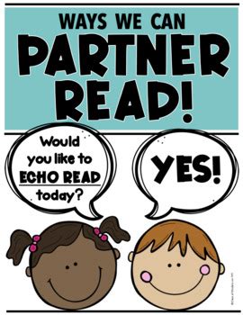 Ways To Partner Read Posters Anchor Chart Reading Workshop Kinder And First