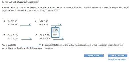 solved 2 the null and alternative hypotheses for each pair