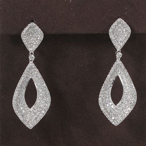 Pave Diamond Drop Earrings For Sale At 1stdibs Pave Drop Earrings