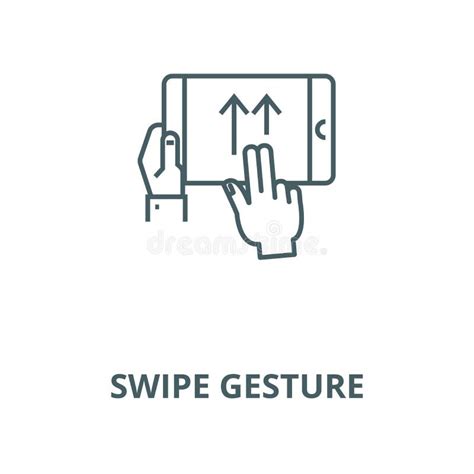 Swipe Gesture Vector Line Icon Linear Concept Outline Sign Symbol