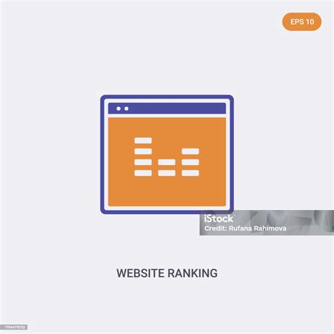 2 색 웹 사이트 순위 개념 벡터 아이콘입니다 격리 된 두 가지 색상 웹 사이트 순위 벡터 기호 기호는 파란색과 주황색으로