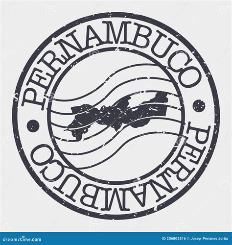 State Of Pernambuco Brazil Map Postmark Silhouette Postal Passport