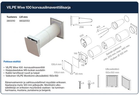 Vilpe korvausilmaventtiili Wive 100 - Taloosi.fi