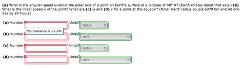 solved a what is the angular speed co about the polar axis