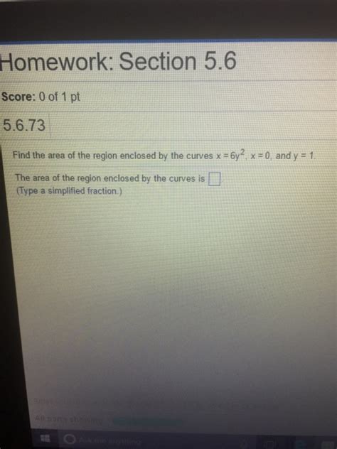 Solved Find The Area Of The Region Enclosed By The Curves X
