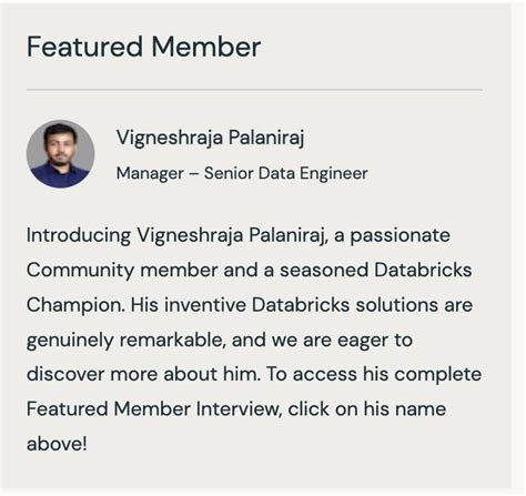 Vigneshraja Palaniraj On Linkedin Databricks Databrickscommunity 11 Comments