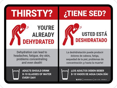 Thirsty Youre Already Dehydrated Bilingual Landscape Wall Sign