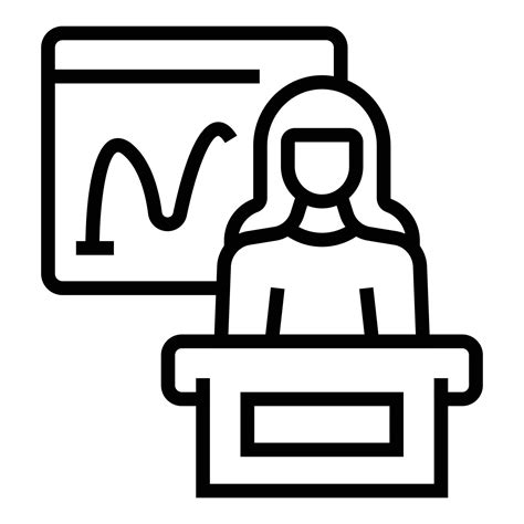 Business Speaker Icon Outline Vector Seminar Presentation 15063619 Vector Art At Vecteezy