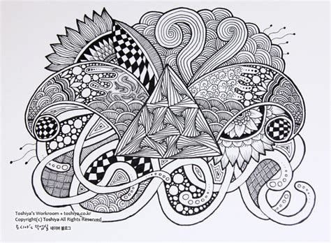 젠탱글 그리기 1 무제 ★ 젠탱글 아트 테라피 ★ 낙서 하기 ★ Zentangle 네이버 블로그