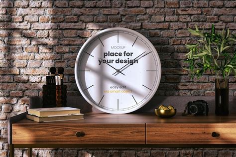 Maqueta De Reloj En Un Escritorio Archivo Psd Premium