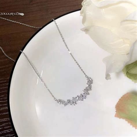 紫藤花赵樱子同款微笑项链女锆石吊坠小众设计高级感轻奢锁骨颈链 阿里巴巴