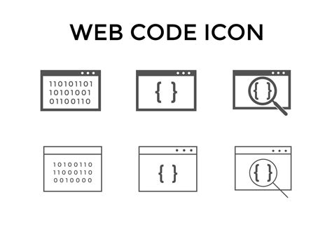 Web Code Icons Website Coding Icon Symbol 11076911 Vector Art At Vecteezy