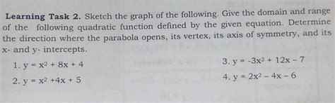 Solved Learning Task 2 Sketch The Graph Of The Following