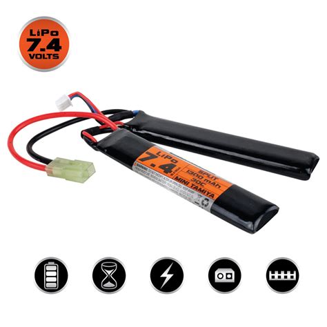 Valken Lipo 7 4v 1300mah 30c Split Airsoft Battery Small Tamiya