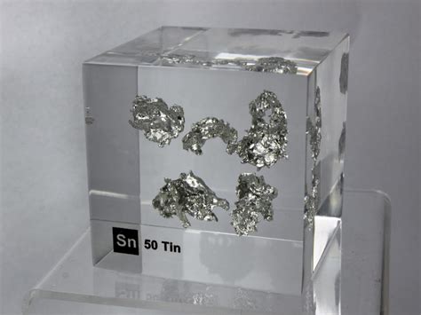 Acrylic Element Cube Tin Sn 50mm