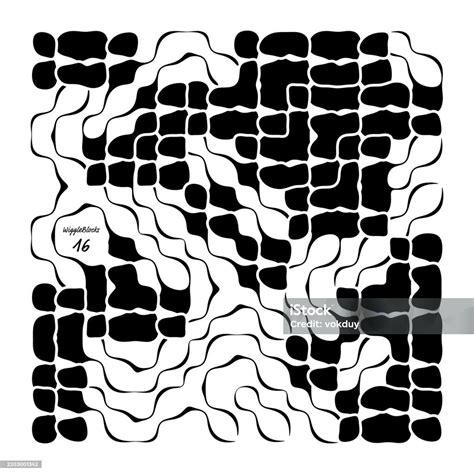 Wiggle Blocks Series Positive Pattern 16 Stock Illustration Download