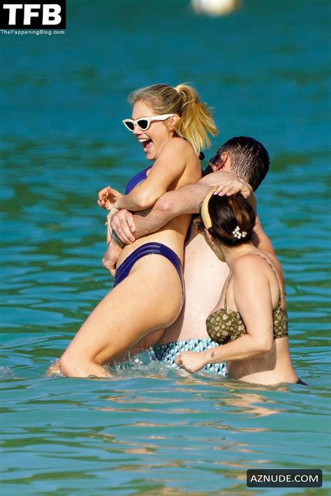 Kate Upton Sexy Looks Hot In A Blue Bikini Enjoying A Vacation In