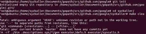 git fatal ambiguous argument head： unknown revision or path not in the