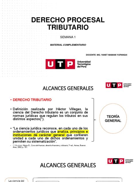 Derecho Procesal Tributario Semana 1 Pdf Ley Procesal Gobernancia