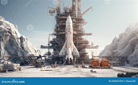 Launch Of A Space Rocket From A Launcher Stock Image Image Of Force