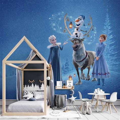 Princess Elsa And Team Girls Room Wallpaper Graffitiwallart