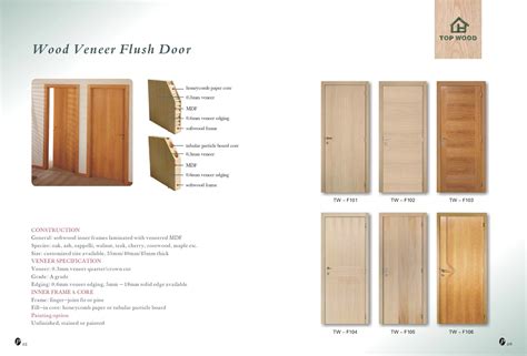 Wood Veneer Flush Doors Interior Single Swing Ready Entry Flush Doors