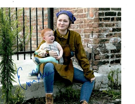 Shameless Debbie Gallagher Emma Kenney Signed Holding Franny 8x10