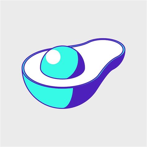 Avocat Coupé En Deux Illustration Dicône Vectorielle Isométrique