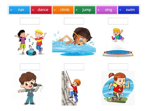 Fly Jump Run Sing Dance Climb Swim Match Up
