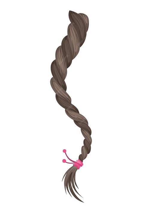 Premium Vector Hair Braid Long Female Fashion Plait Vector